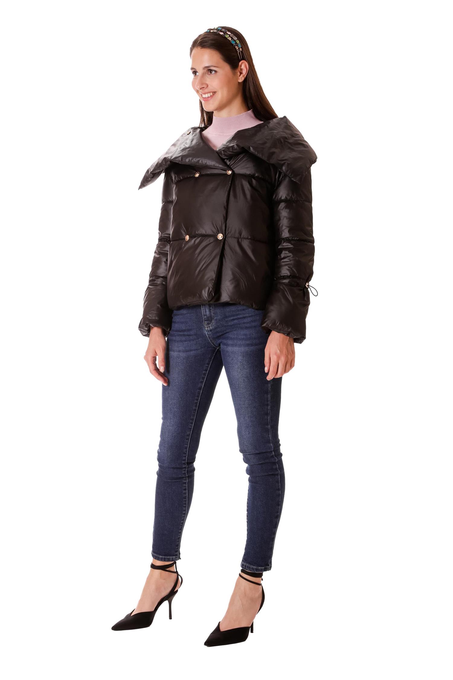 MIMÌ MUÀ Firenze TDAB-6012 Piumino nero doppio petto MIMÌ MUÀ Firenze TDAB-6012 Piumino nero doppio petto